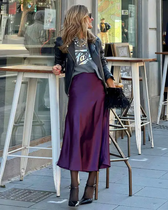 Cómo llevar falda satinada en invierno: 10 looks elegantes para muchas ...