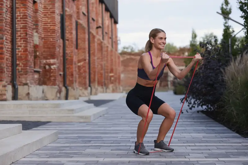 15 ejercicios con gomas elásticas en casa para trabajar todo el cuerpo ...