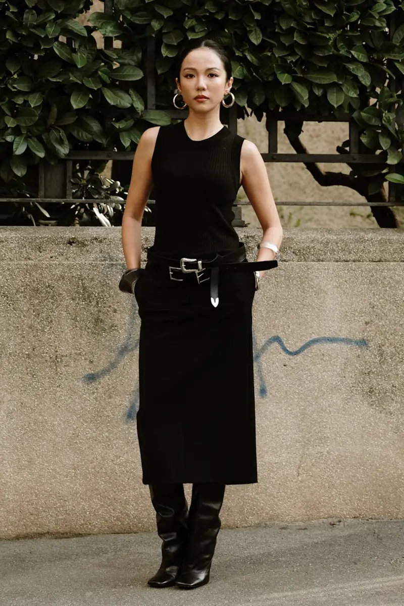 Cómo combinar una falda negra larga: 20 looks de inspiración y los ...